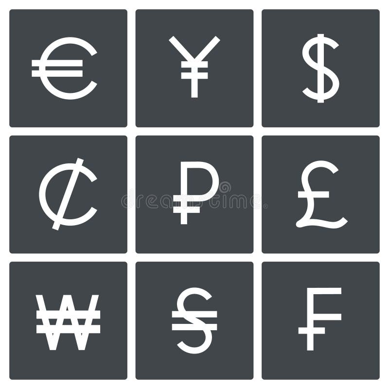 Ensemble d'icône de devise illustration stock. Illustration du fond ...