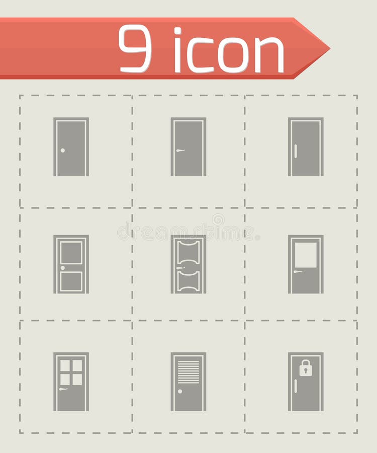 Ensemble D'icône De Porte De Vecteur Illustration de Vecteur ...
