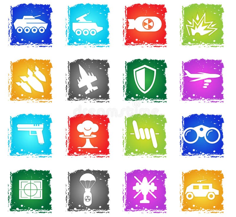 Ensemble D'icône De Symboles De Guerre Illustration de Vecteur ...