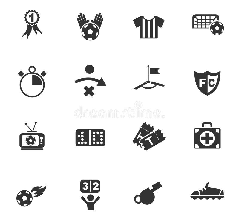 Ensemble D'icône Du Football Illustration de Vecteur - Illustration du ...