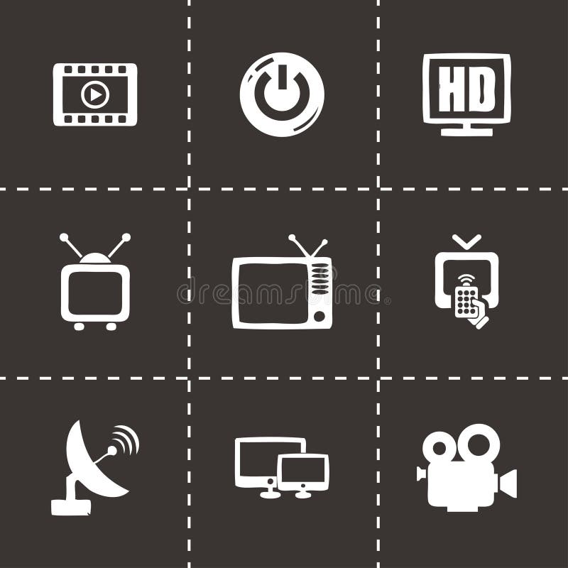 Ensemble D'icône Du Vecteur TV Illustration de Vecteur - Illustration ...