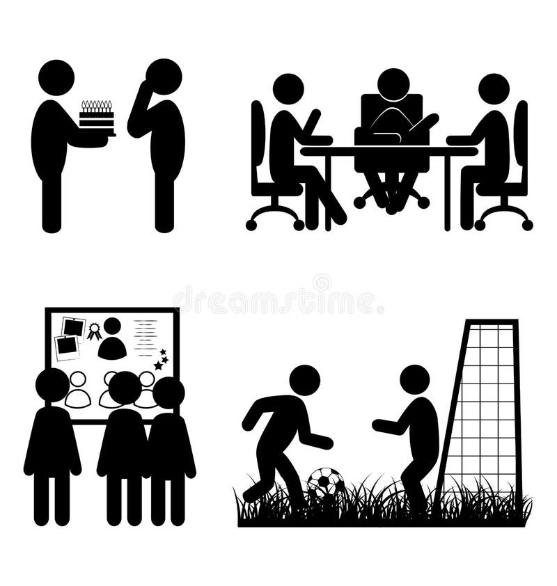 Ensemble D'icônes Plates De Communication Interne De Bureau Isolées Sur ...