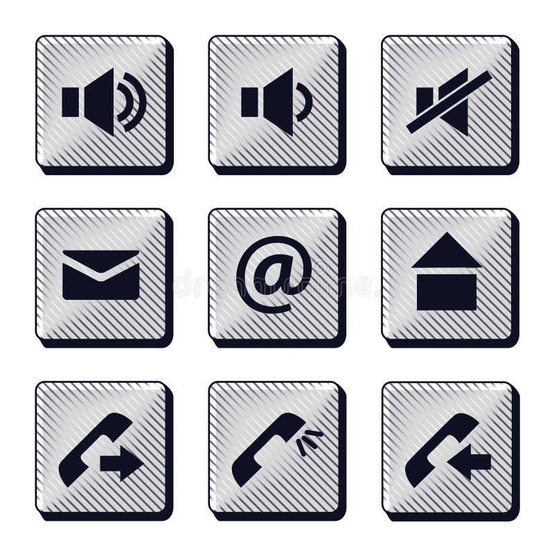 Ensemble D'icônes Modernes De Boutons Illustration de Vecteur ...