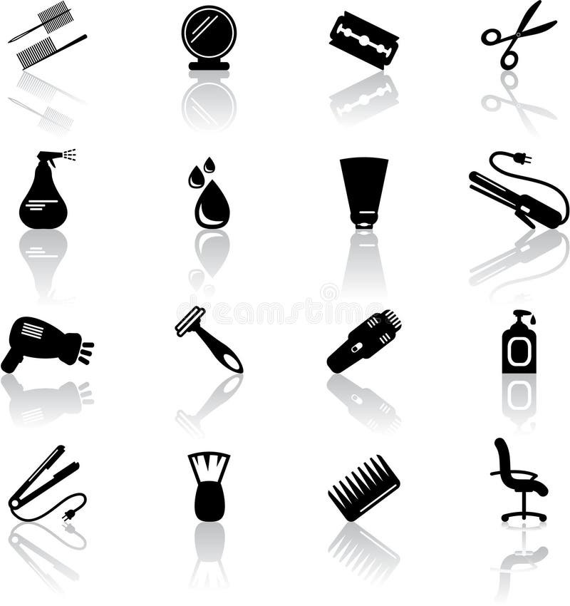 Collection Plate D'icône De Salon De Coiffure Illustration Stock ...