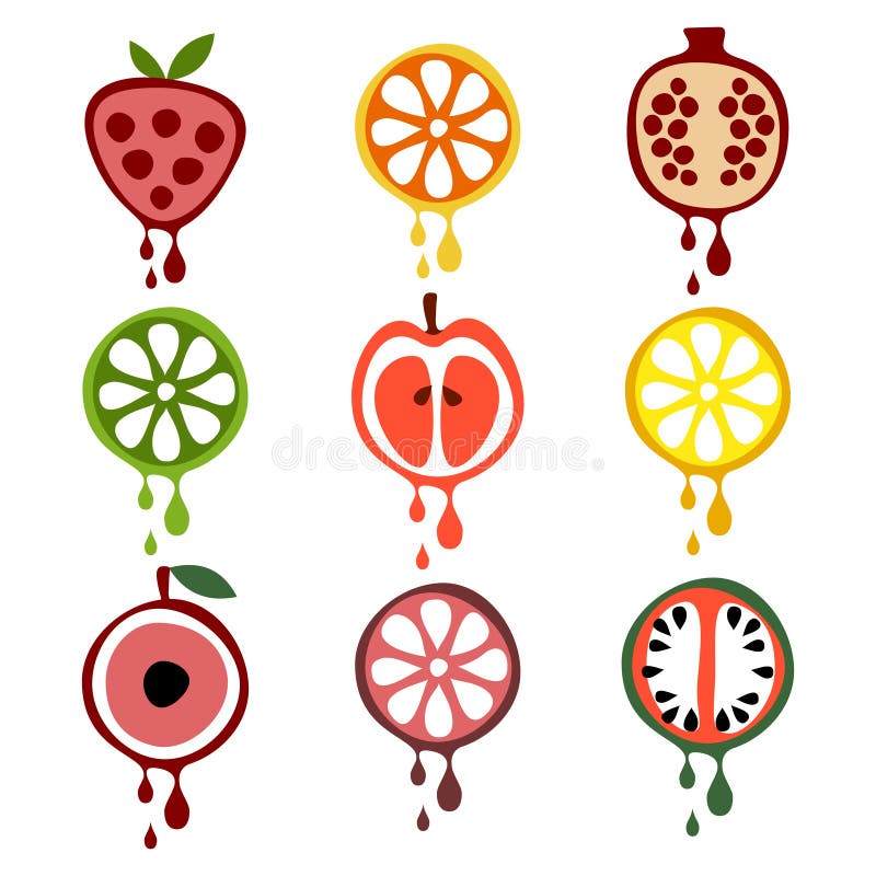 Ensemble D'illustrations De Vecteur Des Fruits Illustration de Vecteur ...