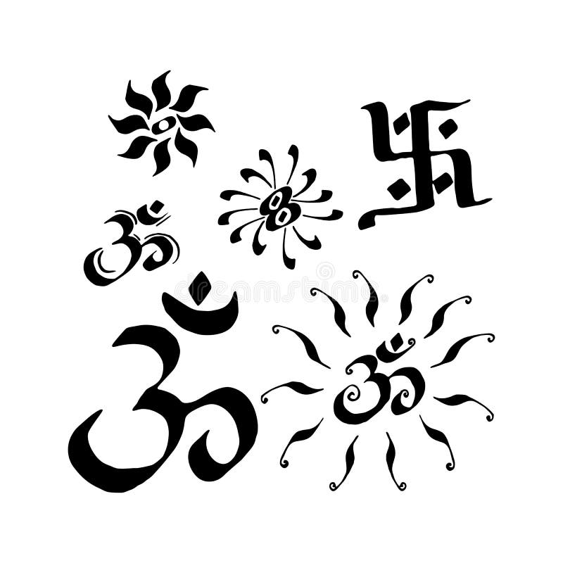 Ensemble D'Inde De Signes Et De Symboles Illustration de Vecteur ...