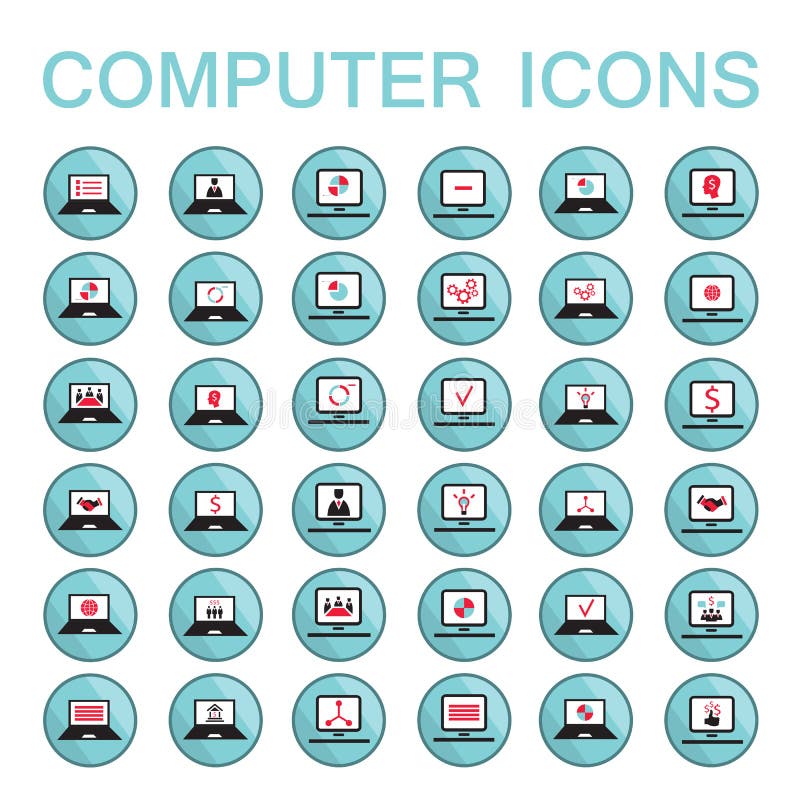 Ensemble D'informatique De 36 Icônes De Web Illustration de Vecteur ...