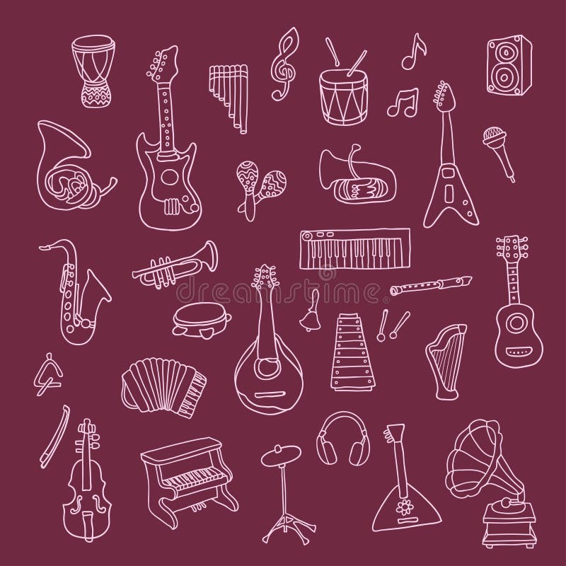 Ensemble D'instruments De Musique Illustration de Vecteur ... Ensemble D'instruments De Musique Illustration de Vecteur ...