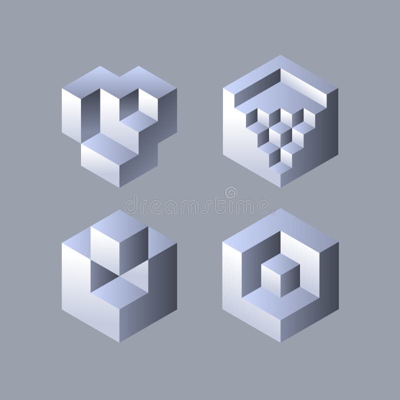 Objets de la forme cubique illustration stock. Illustration du cubes ...