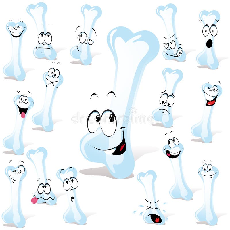 Ensemble D'os De Dessin Animé Illustration de Vecteur - Illustration of ...