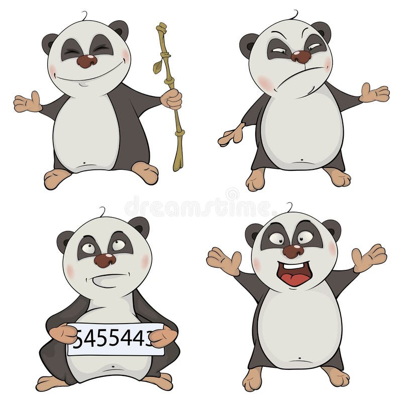 Illustration Animale De Dessin De Clipart (images Graphiques) De Pandas ...