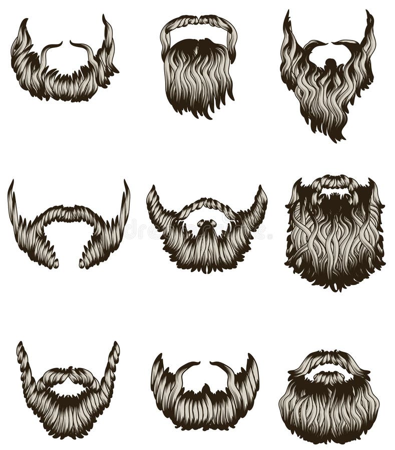 Ensemble De Visages De Mens Avec Des Barbes Et Des Moustaches ...