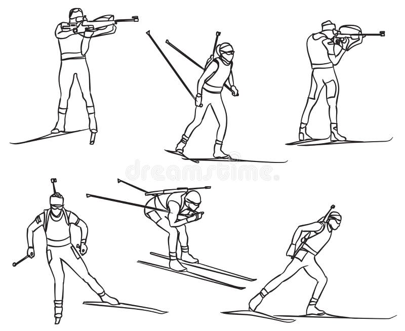 Ensemble De Biathlon De Vecteur Illustration de Vecteur - Illustration ...
