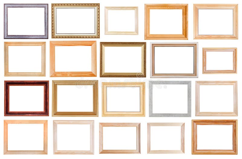 Ensemble De Cadres De Tableau En Bois Larges D'isolement Photo stock ...