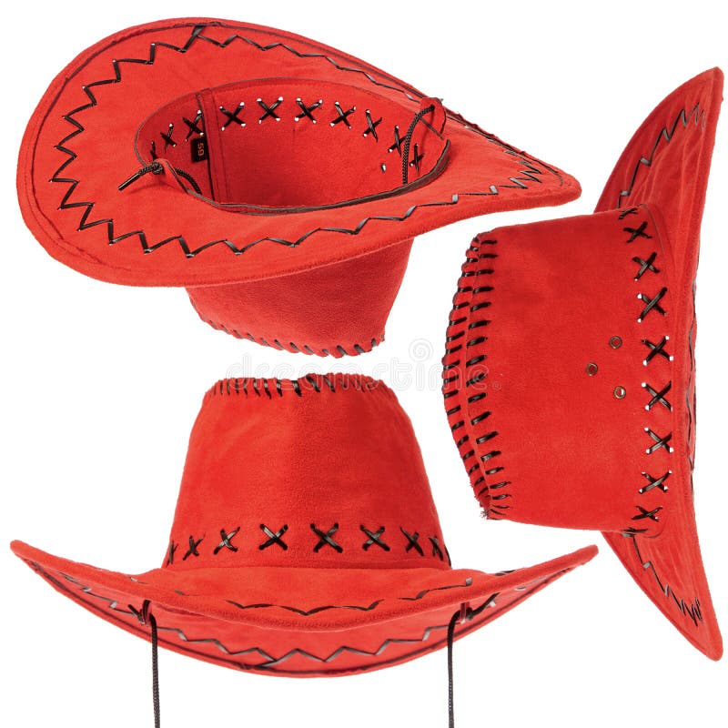 Ensemble De Chapeau De Cowboy Rouge Image stock - Image du sauvage ...