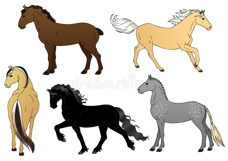 Ensemble De Chevaux - Illustration Illustration Stock - Illustration du ...