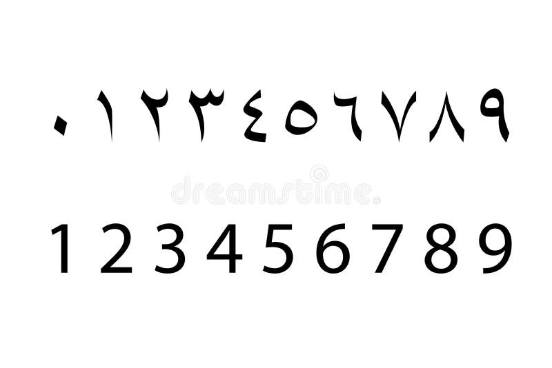 Ensemble De Chiffres Arabes, Illustration Stock - Illustration du ...