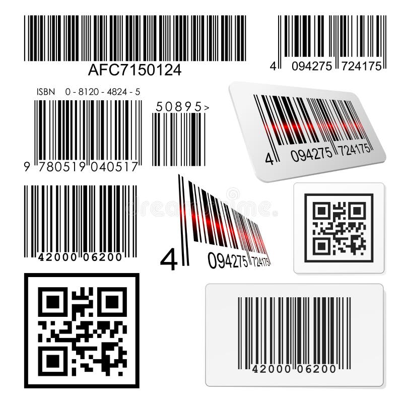 Ensemble De Codes Barres Et De Codes De Qr Illustration de Vecteur ...
