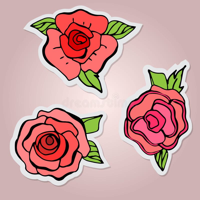 Ensemble De Collants Belles Fleurs D'isolement Roses Rouges Avec La ...