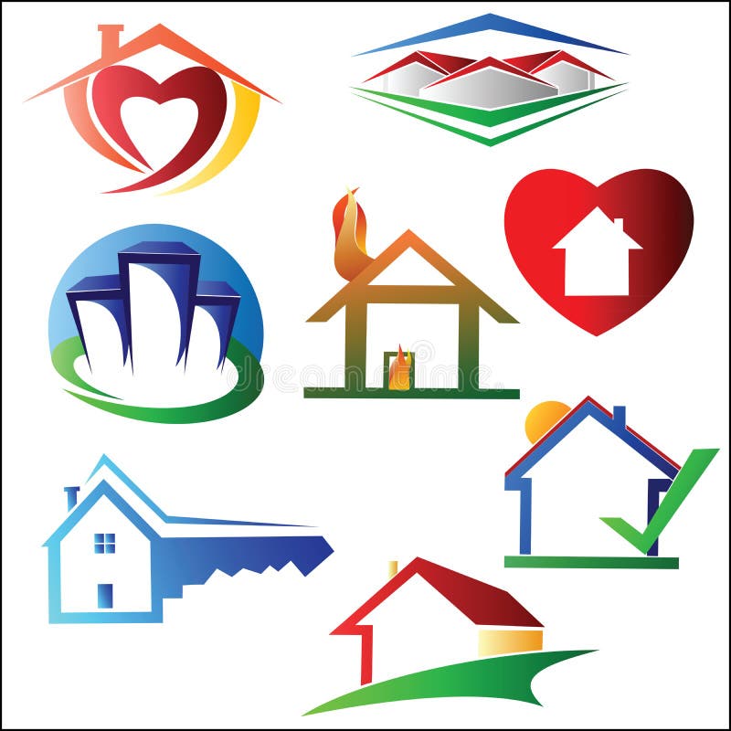 Ensemble De Conception De Logo De Chambre Illustration de Vecteur ...