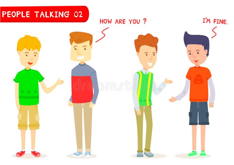 Ensemble De Deux Hommes Parlant Du ` Comment Allez Vous ...