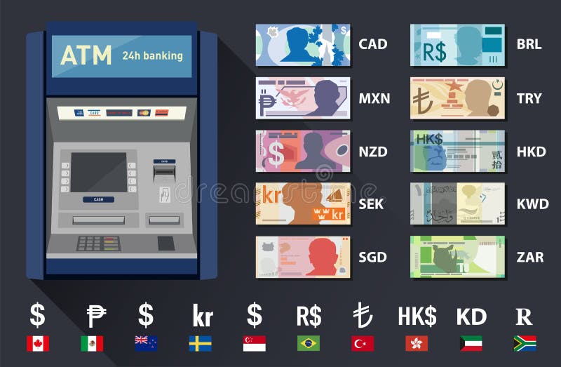 Ensemble De Différentes Devises De Billet De Banque Illustration de ...