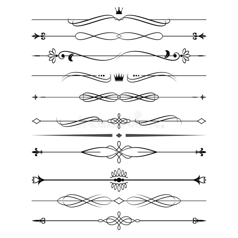 Ensemble De Diviseur D'isolement Sur Le Blanc Illustration Stock ...