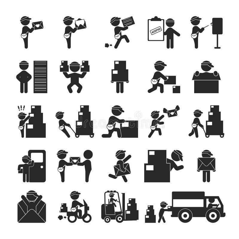 Ensemble de facteurs illustration de vecteur. Illustration du beau ...