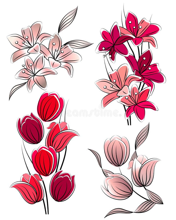 Fleurs Stylisées Stock Illustrations, Vecteurs, & Clipart – (8,509 ...