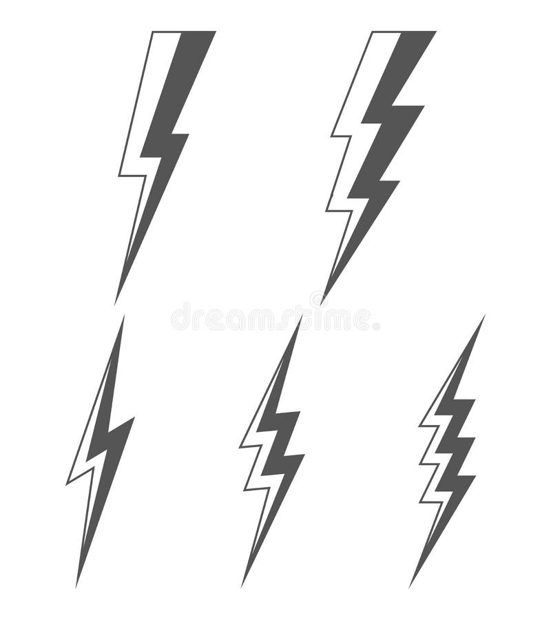 Ensemble de foudre illustration de vecteur. Illustration du conception ...