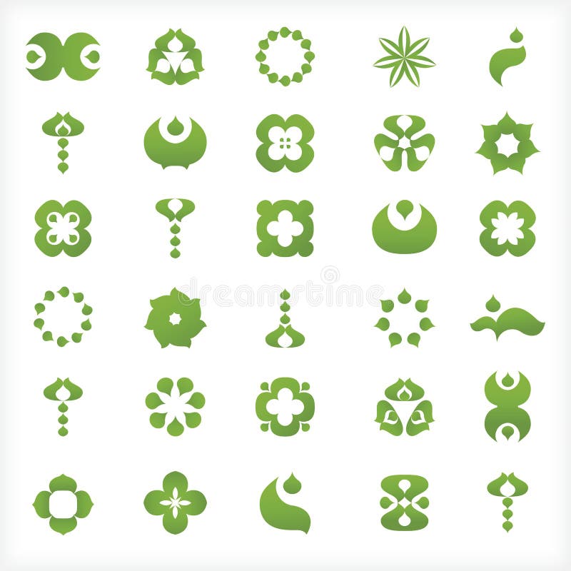 Ensemble De 30 Icônes Et Graphiques Verts Illustration de Vecteur ...