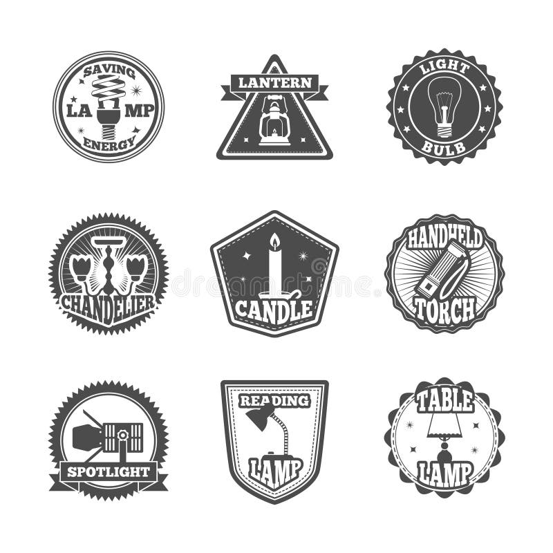 Ensemble De Label De Lampe-torche Et De Lampes Illustration de Vecteur ...