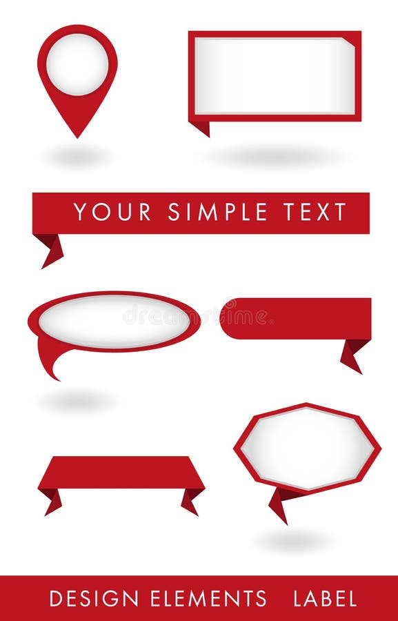 Ensemble De Labels De Couleur Rouge Illustration de Vecteur ...