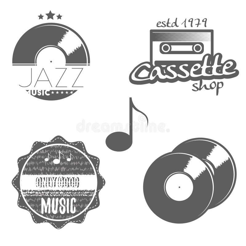 Ensemble De Labels De Musique Illustration de Vecteur - Illustration du ...