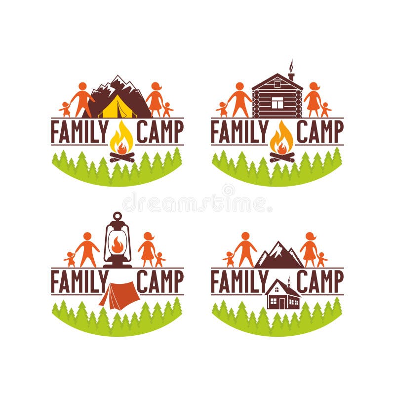 Ensemble De Logo De Camp De Famille Illustration de Vecteur ...