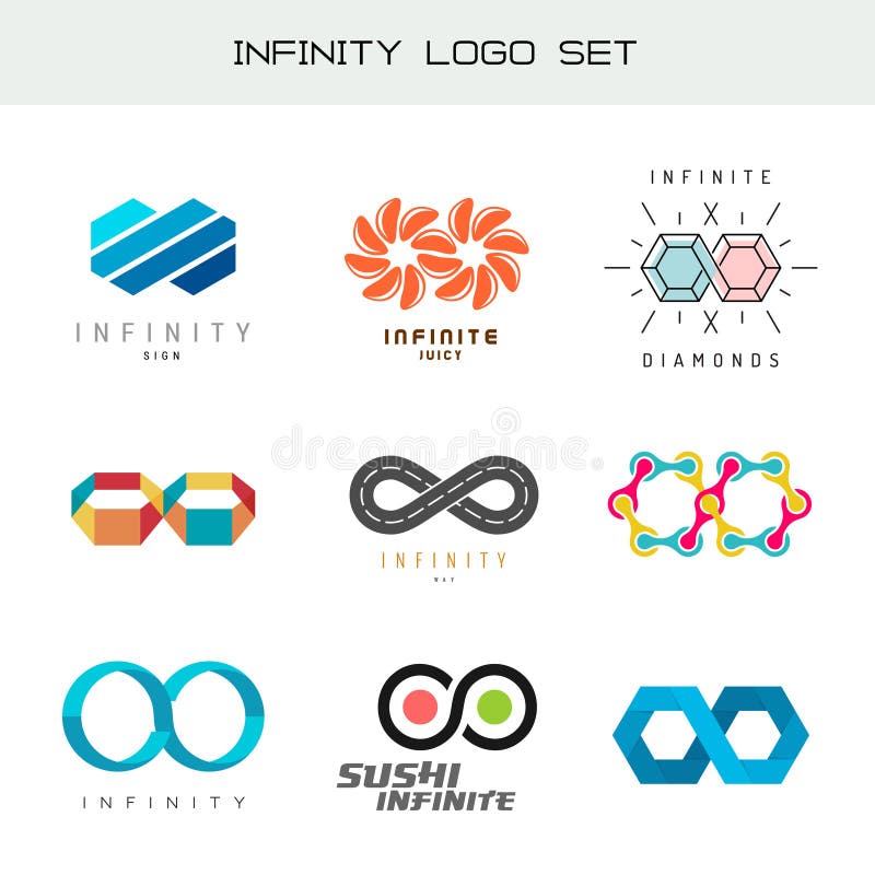 Ensemble De Logo D'infini Symboles De Couleur D'infini Illustration de ...