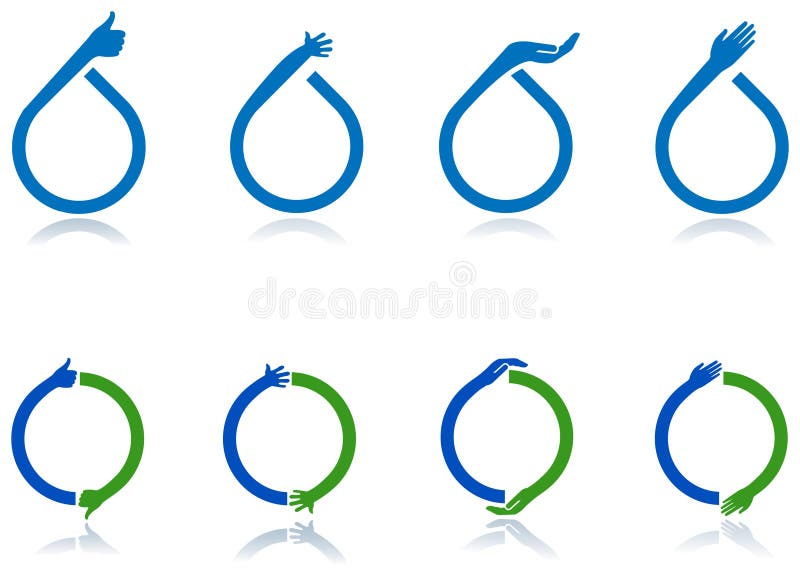 Ensemble de logos mains illustration de vecteur. Illustration du ...