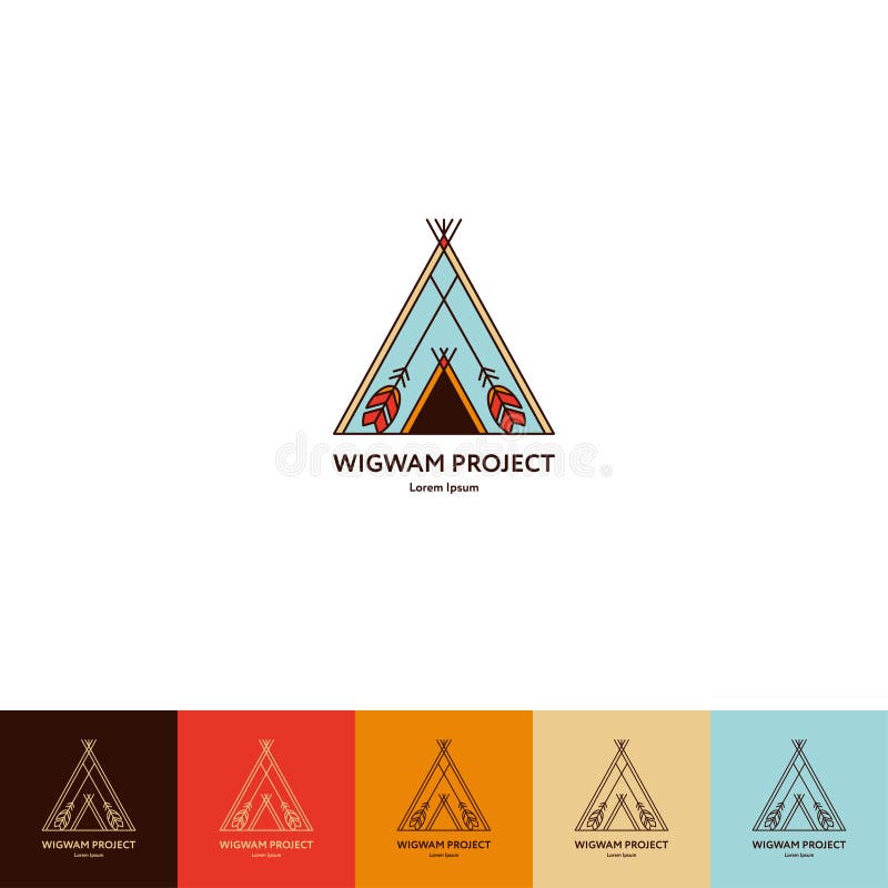Ensemble de logo de tipi illustration de vecteur. Illustration of ...