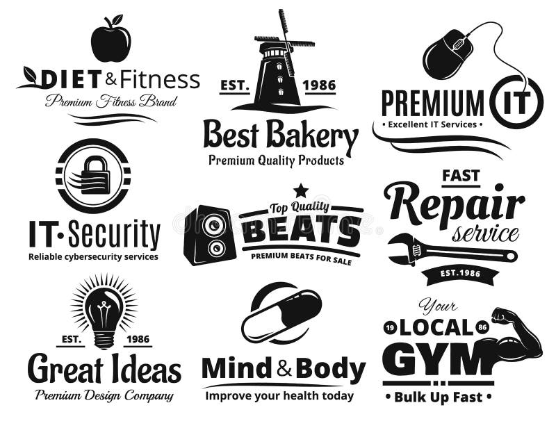 Ensemble De Logo Label Insignia and Icon Illustration de Vecteur ...