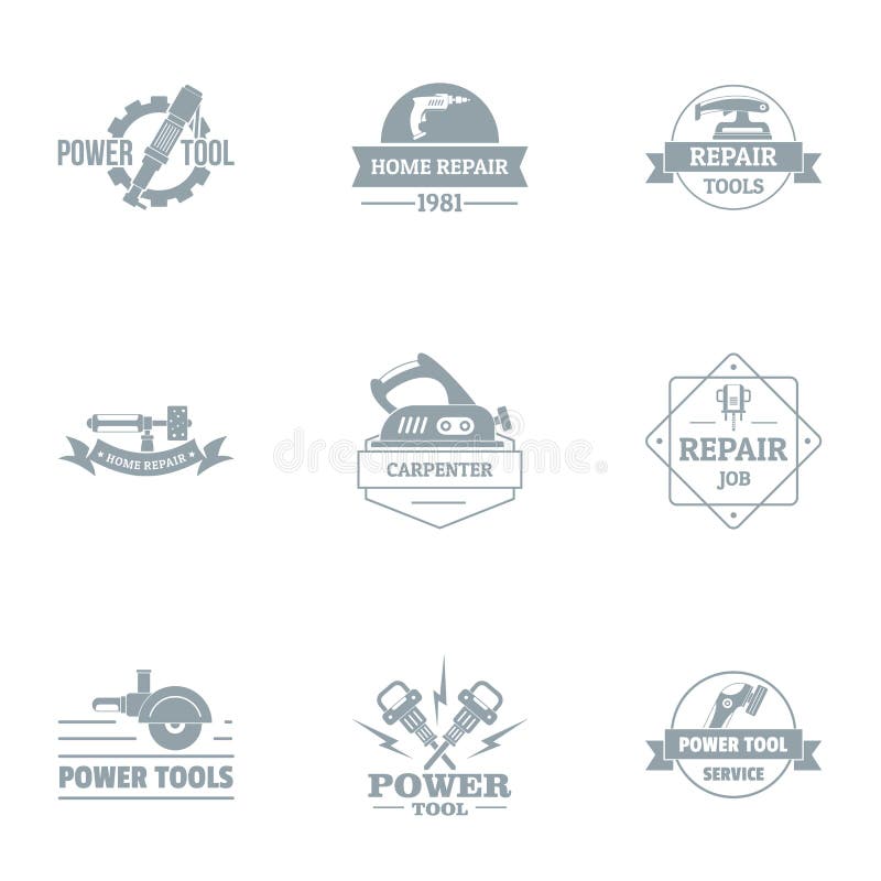 Ensemble De Logo De Machine-outil, Style Simple Illustration de Vecteur ...