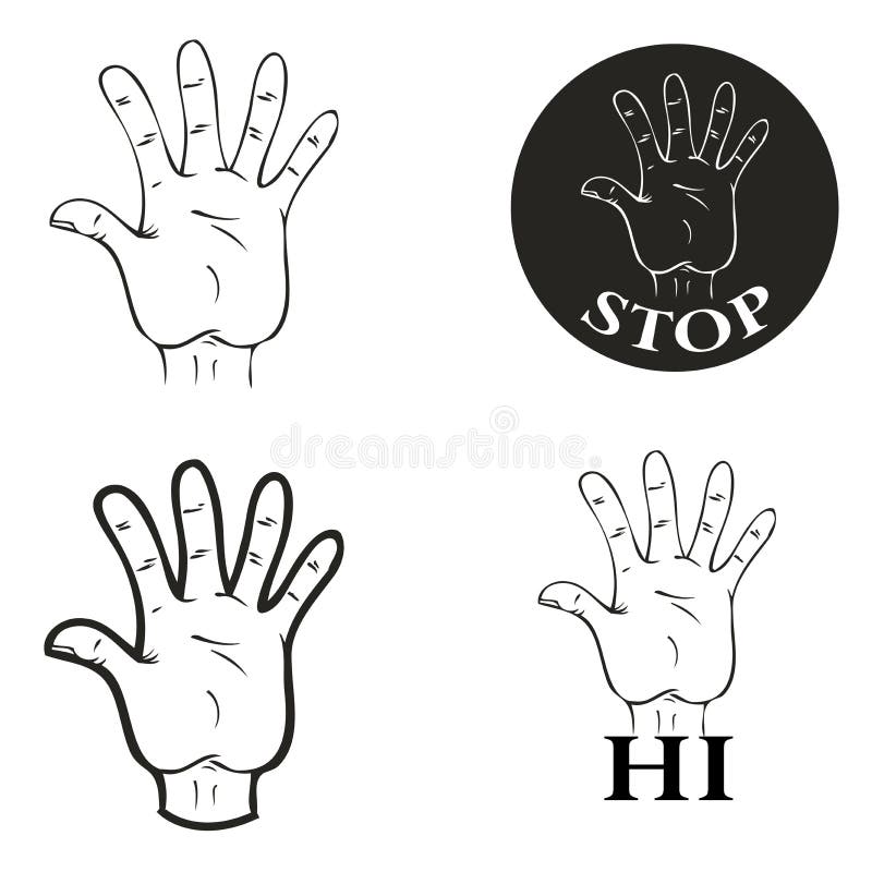 Ensemble De Logos Avec L'image De La Main Illustration de Vecteur ...