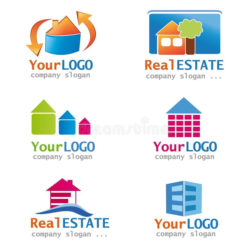 Ensemble De Logos D'immeubles Illustration de Vecteur - Illustration du ...