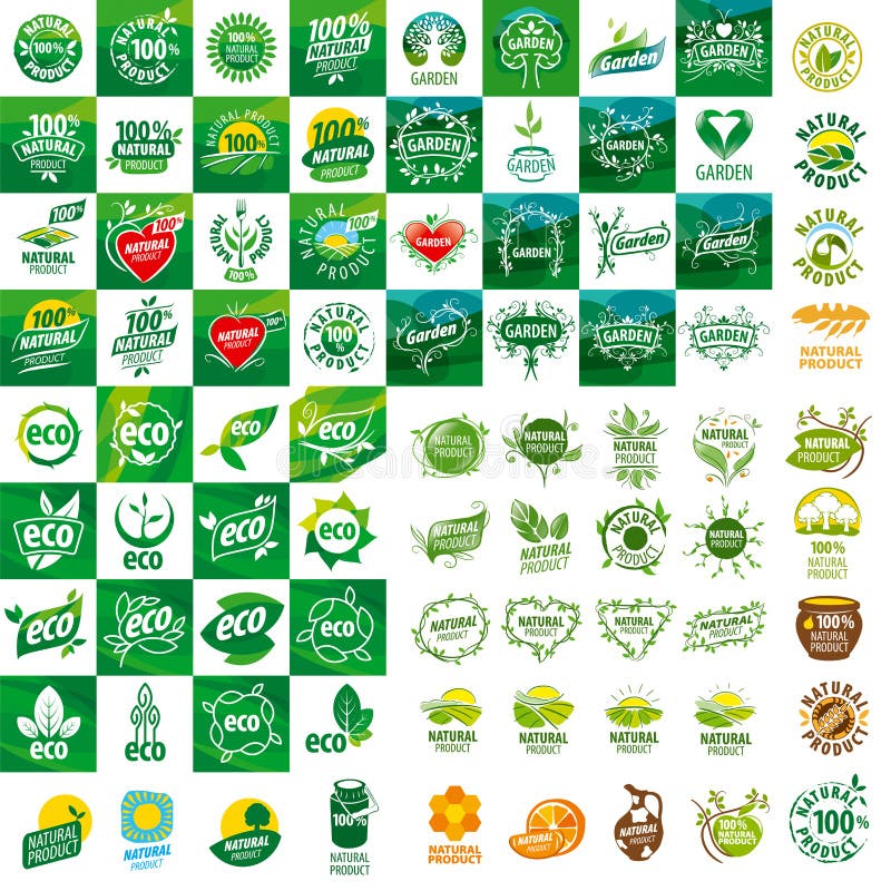Ensemble De Logos De Vecteur Pour Les Produits Naturels Illustration de ...