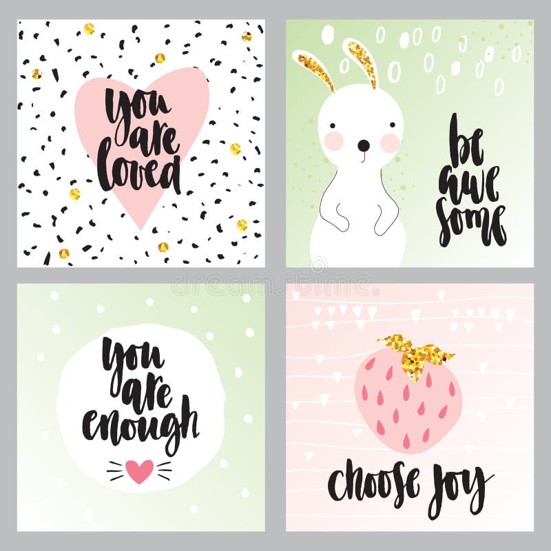 Ensemble De Milieux Avec Le Lettrage De Griffonnage Illustration de ...