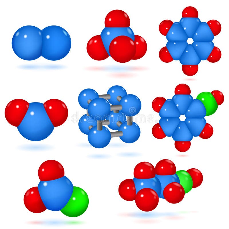 Ensemble de molécules illustration de vecteur. Illustration du chimie ...