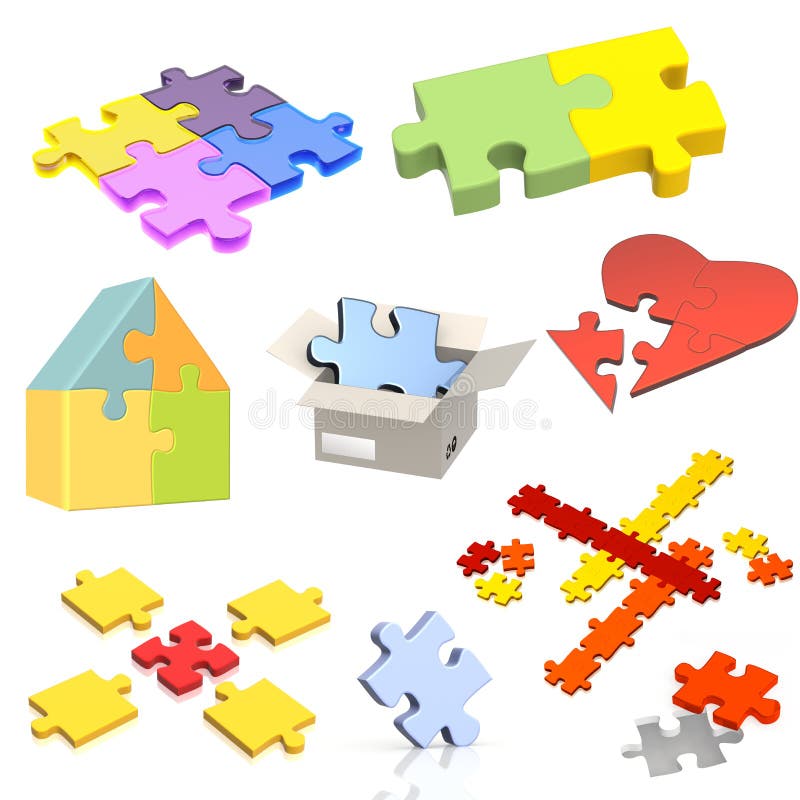 Ensemble De Parties D'un Puzzle Illustration Stock - Illustration du ...