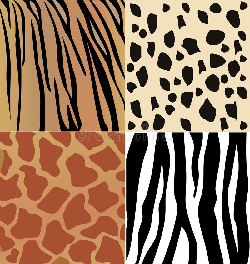 Ensemble De Peau D'animaux Sauvages Illustration Stock - Illustration ...