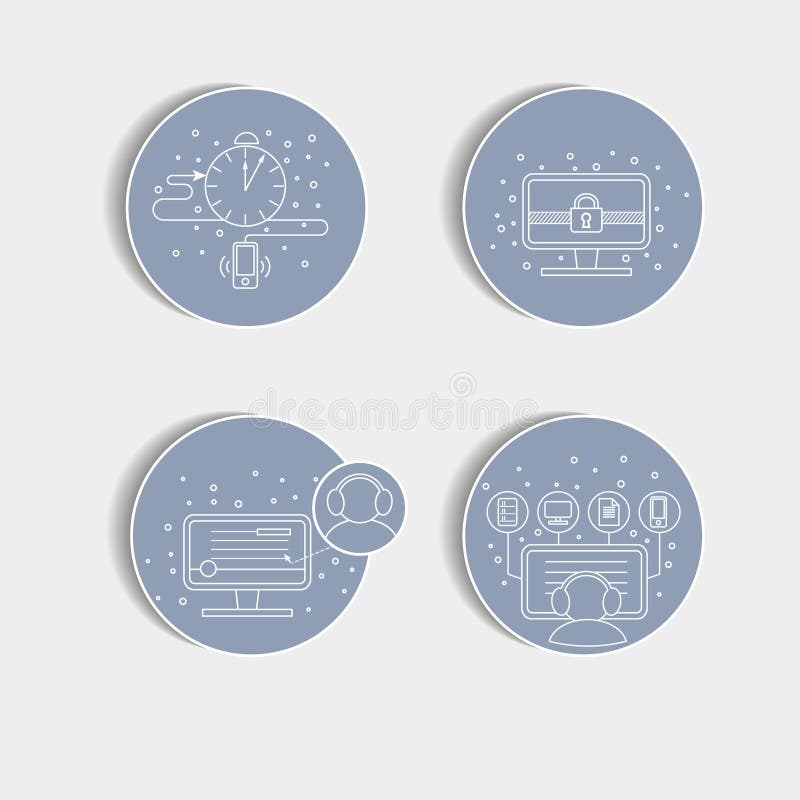 Ensemble De Pictogramme Dans Rond Illustration de Vecteur ...