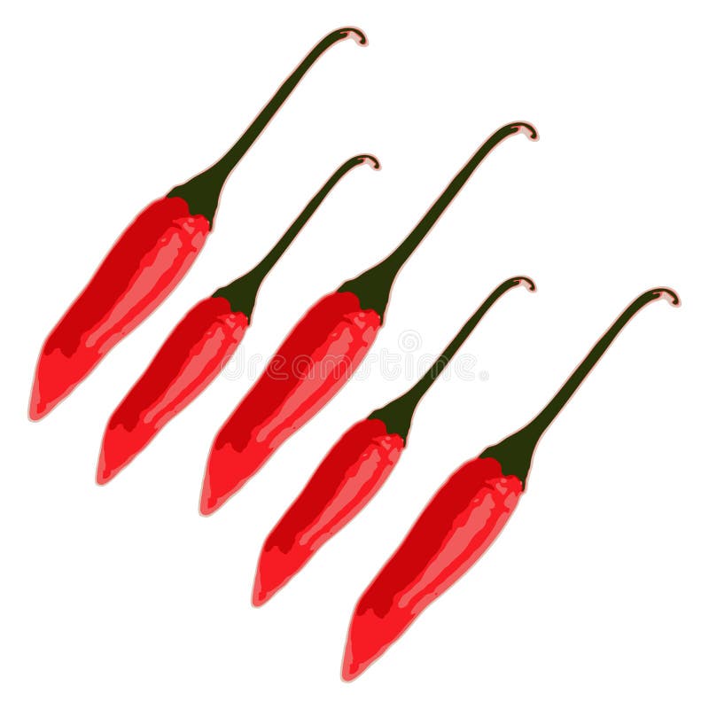 Ensemble De Piment Rouge Piment Art Vectoriel. Illustration de Vecteur ...