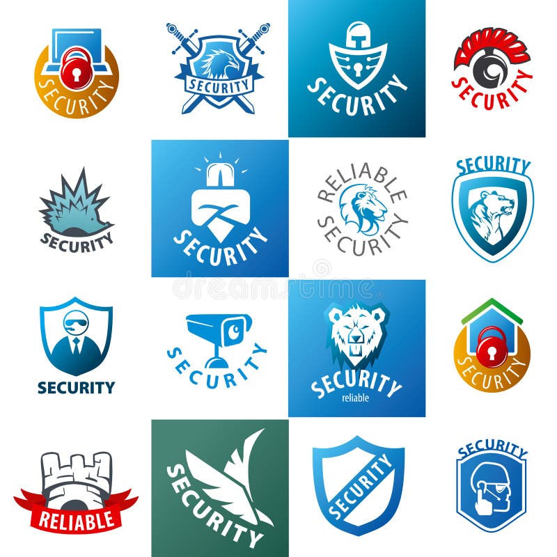 Ensemble De Protection De Logos De Vecteur Illustration de Vecteur ...